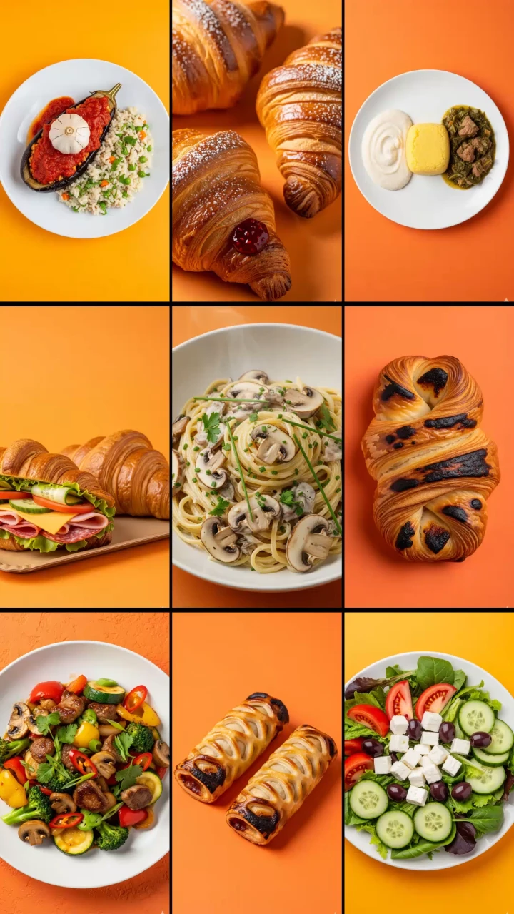 Food Menu Grid Collage Template for Restaurants & Cafes